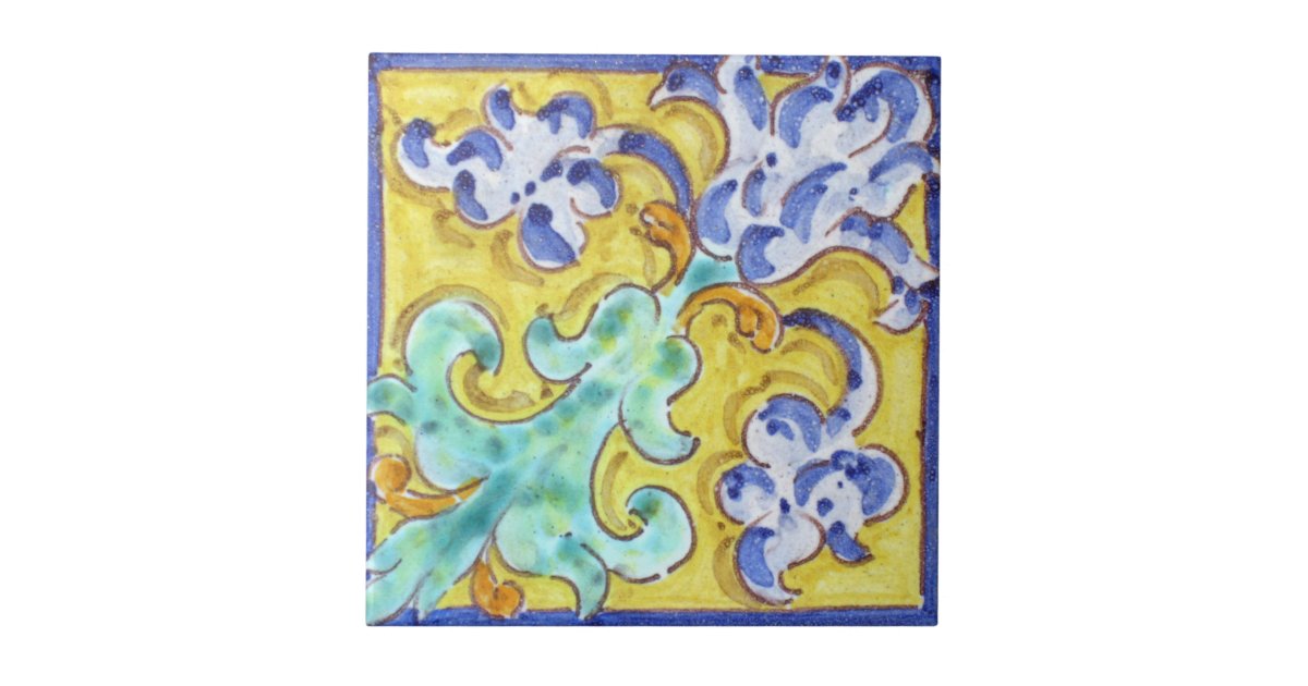 Spanish Hand Painted Ceramic Tile--Accent Tile | Zazzle