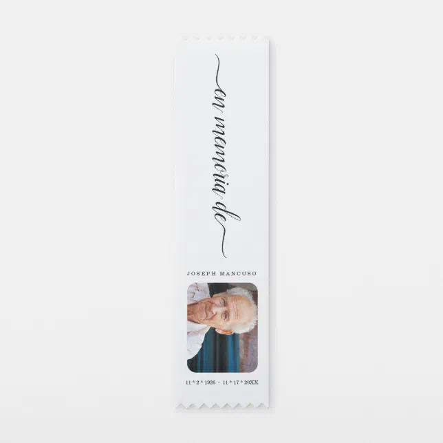 Spanish In Loving Memory Funeral Gift Bookmark | Zazzle
