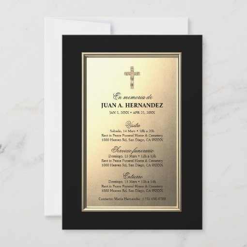 SPANISH Invitation Para Funeral Servicio PHOTO | Zazzle