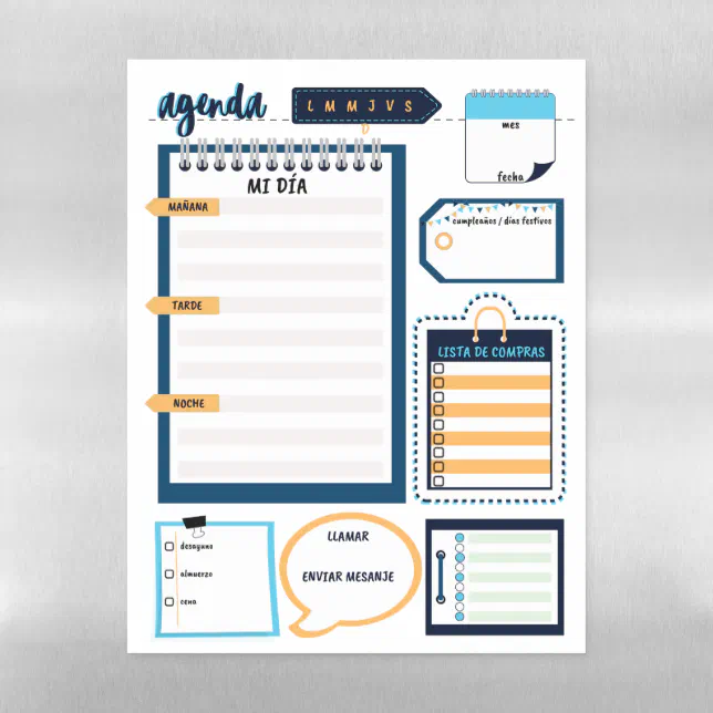 Spanish Language Daily Agenda / Vocabulary / Verbs Magnetic Dry Erase ...