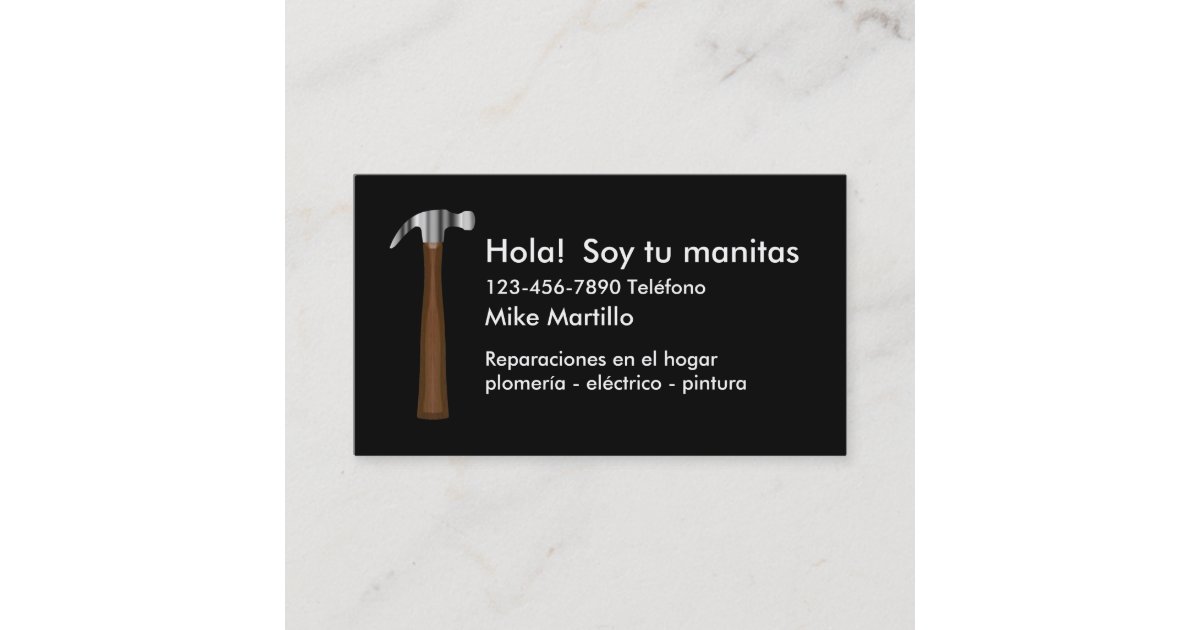 Spanish Language Handyman Business Cards Zazzle spanish-language-handyman-business-cards-zazzle