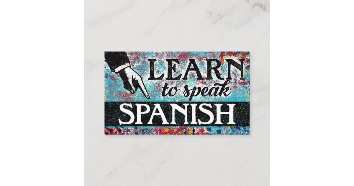 Spanish Language Lessons Business Cards - Blue Red | Zazzle