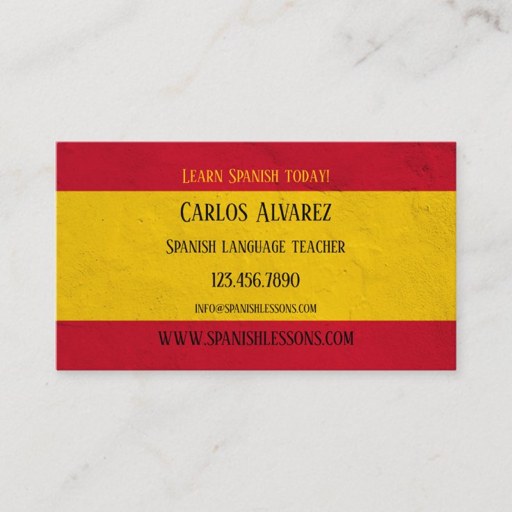 Spanish Language Teacher Business Card | Zazzle