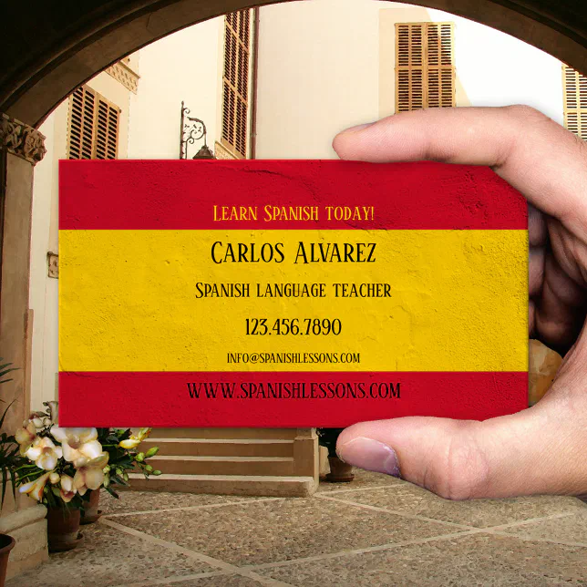 Spanish Language Teacher Business Card | Zazzle