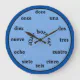 Spanish Language Wall Clock Shades of Blue | Zazzle