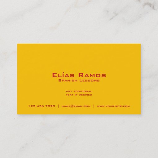 Spanish Lessons / Spanish Teacher Business Card | Zazzle