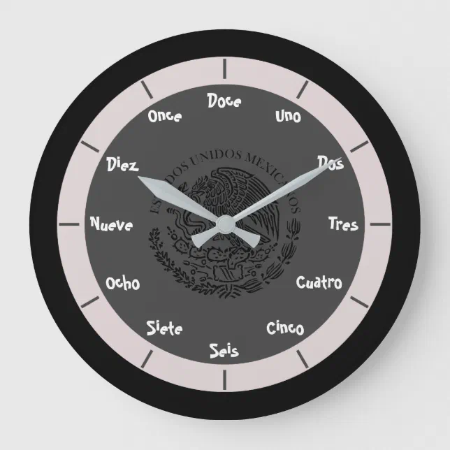 Spanish Letter Numbers Large Clock | Zazzle