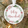 Spanish Merry Christmas Wreath, Feliz Navidad Ornament | Zazzle