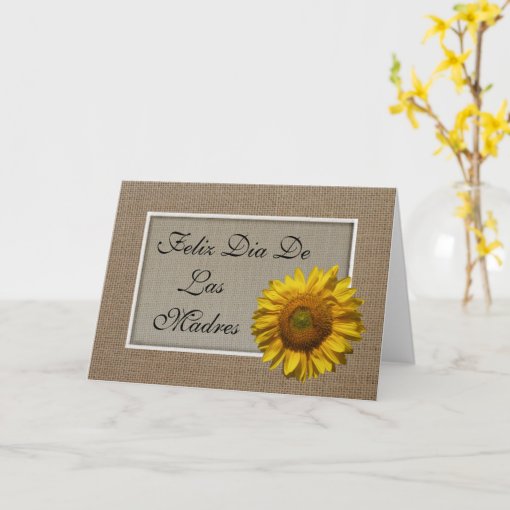 Spanish Mothers Day Card - Sunflower | Zazzle