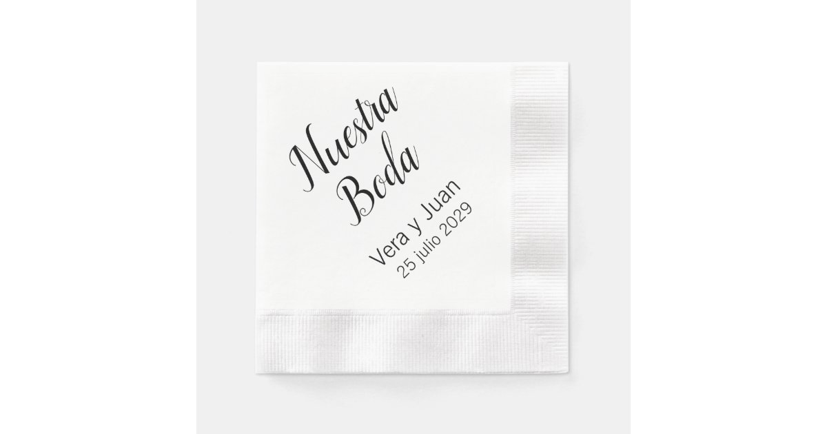 Spanish Nuestra Boda Personalized Wedding Napkins | Zazzle