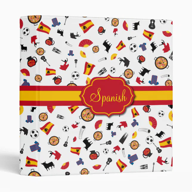 Spanish pattern for all your Spanish homework Binder | Zazzle