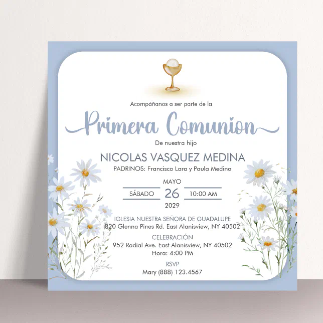 Spanish Primera Comunion Chalice First Communion Invitation | Zazzle