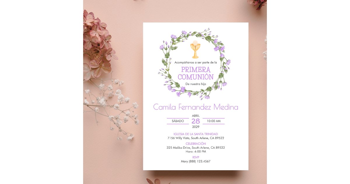 Spanish Primera Comunion Chalice First Communion Invitation | Zazzle