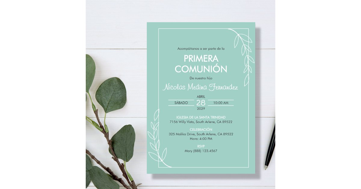 Spanish Primera Comunion Minimal First Communion Invitation | Zazzle