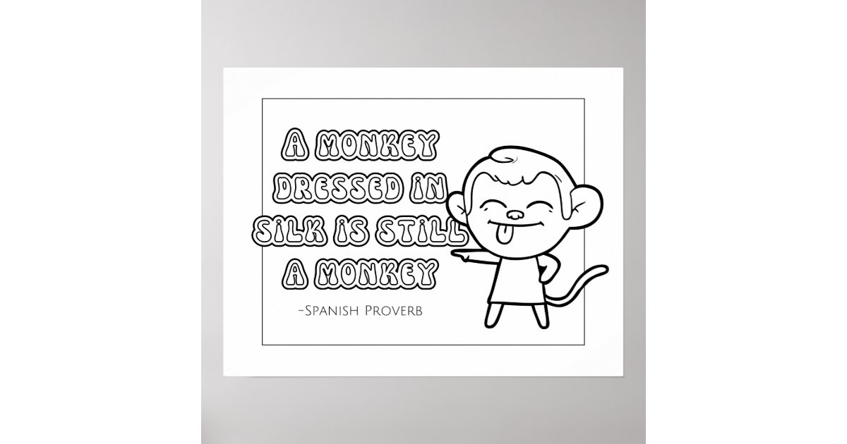 Spanish Proverb Coloring Poster | Zazzle