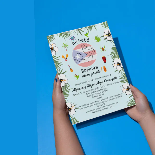 Spanish Puerto Rican It's a Boy Baby Shower Invitation | Zazzle