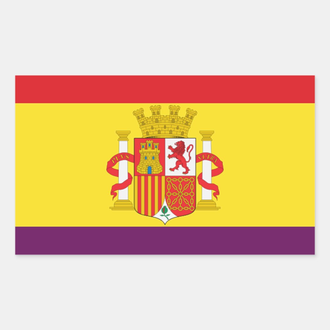 Spanish Republican Flag - Bandera República España Rectangular Sticker ...