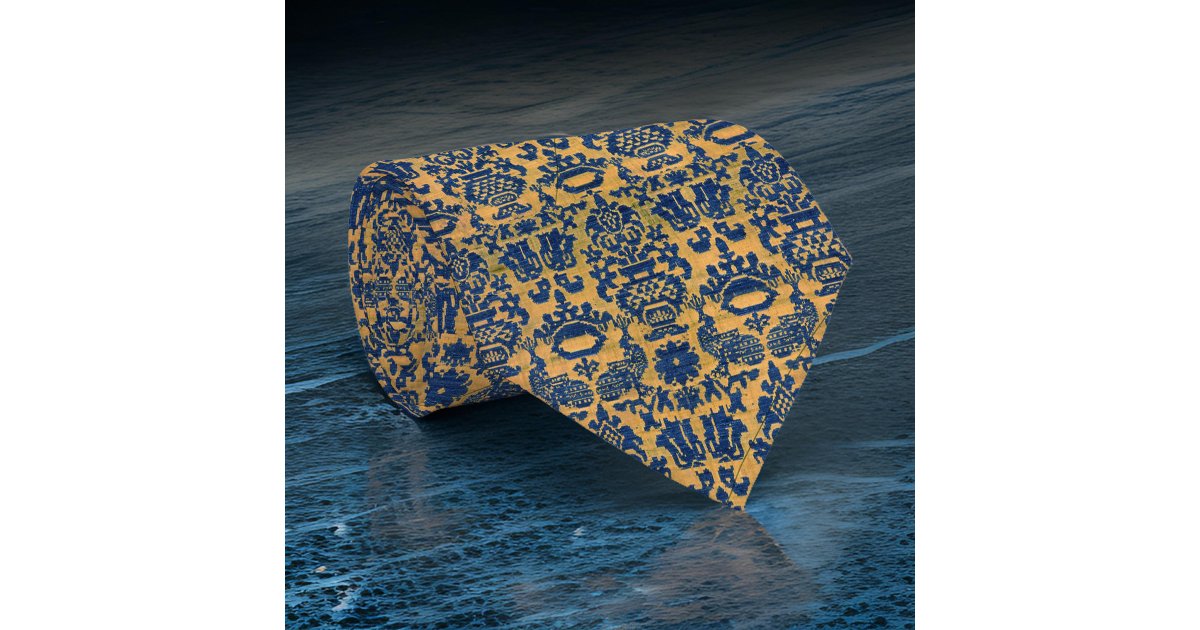 Spanish Rich Navy Gold Renaissance Neck Tie | Zazzle