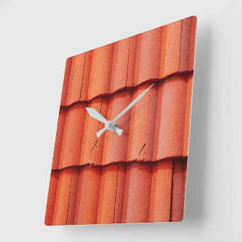 Spanish Roof Tiles Square Wall Clock | Zazzle