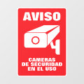 Spanish security camera notice warning poster window cling | Zazzle