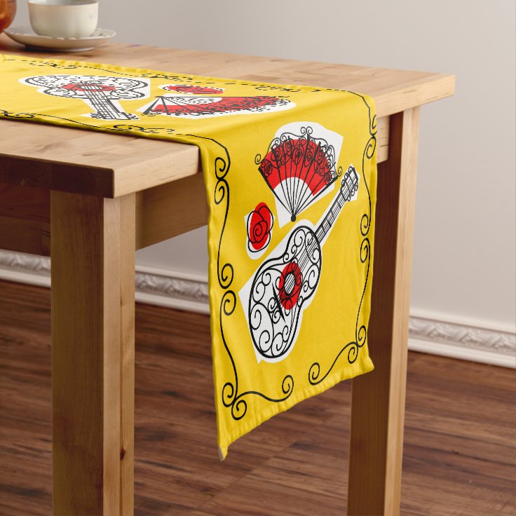 Spanish Souvenirs Border table runner 14 X 72 | Zazzle