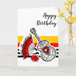Spanish Souvenirs Classic Stripe Birthday Card | Zazzle