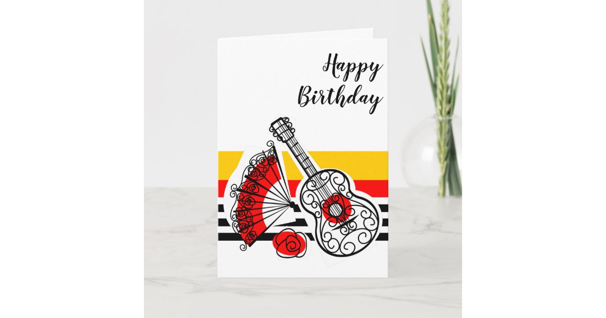 Spanish Souvenirs Classic Stripe Birthday Card | Zazzle