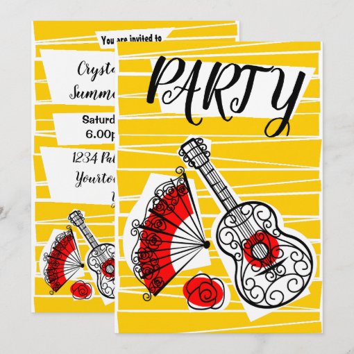 Spanish Souvenirs Group Party invitation vertical | Zazzle
