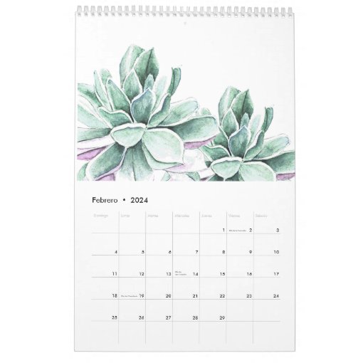 Spanish succulents Calendario Calendar | Zazzle