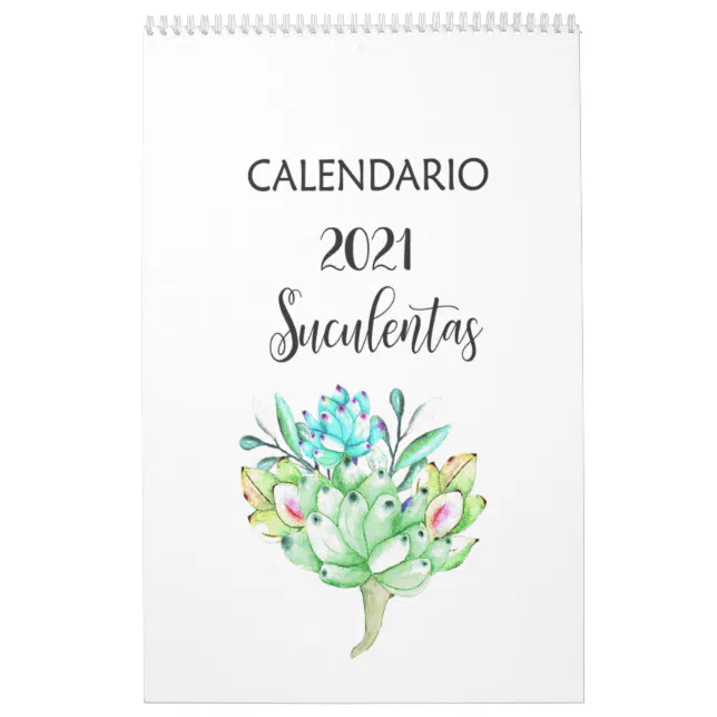 Spanish succulents Calendario Calendar | Zazzle