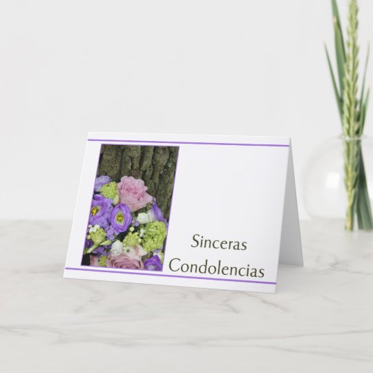 spanish Sympathy card, sinceras condolencias Card | Zazzle.com