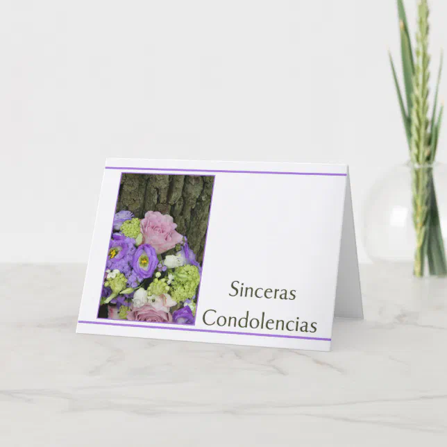 spanish Sympathy card, sinceras condolencias Card | Zazzle
