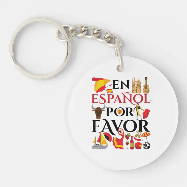 Spanish Teacher En Espanol Por Favor Keychain | Zazzle