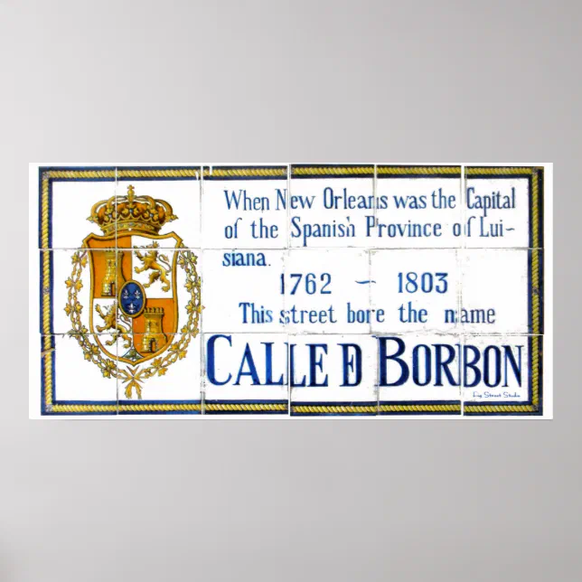 Spanish Tile Bourbon St. Poster | Zazzle