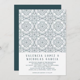 Spanish Tile Wedding Invitation | Zazzle