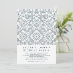 Spanish Tile Wedding Invitation | Zazzle