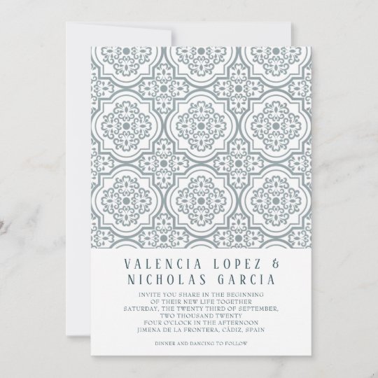 Spanish Tile Wedding Invitation | Zazzle.com