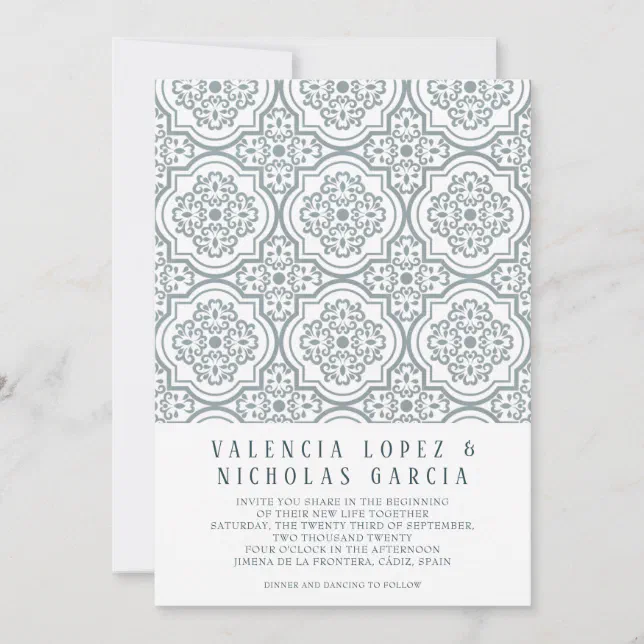 Spanish Tile Wedding Invitation | Zazzle