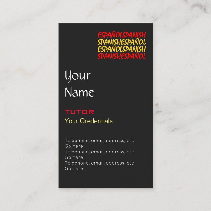 Spanish Tutor Appointment Business Cards | Zazzle.com