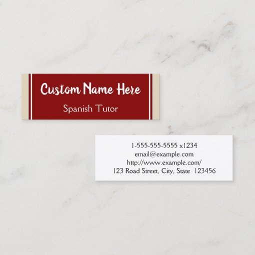 Spanish Tutor Business Card | Zazzle