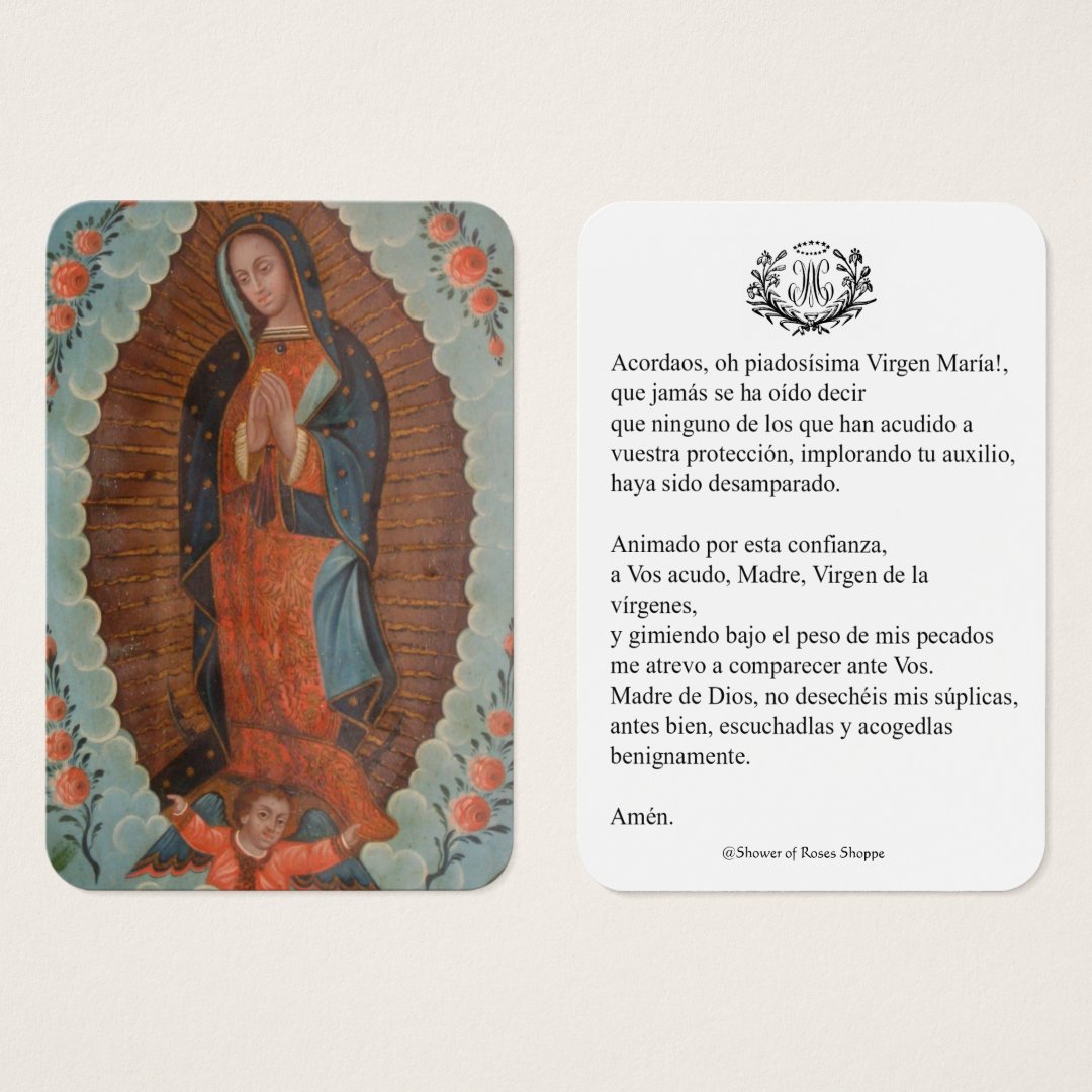 Spanish Virgin Mary Prayer Memorare Holy Card | Zazzle