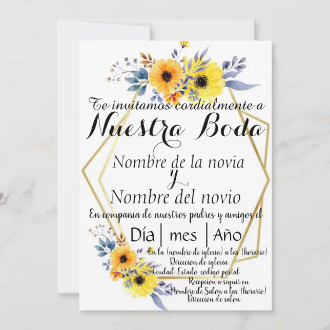 Spanish Wedding Invitation | Zazzle