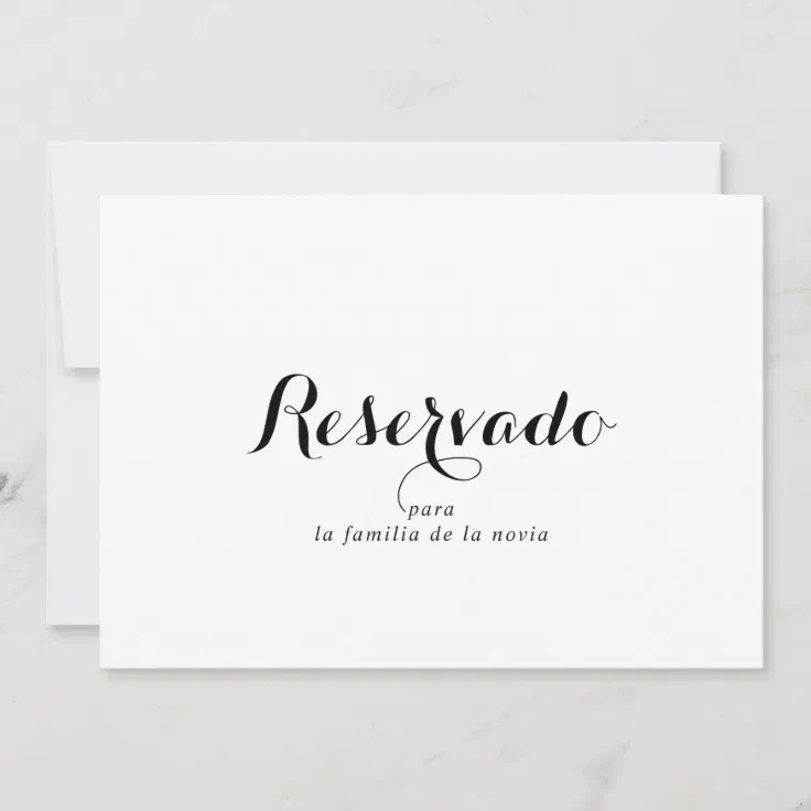 Spanish Wedding Reserved Sign | Zazzle