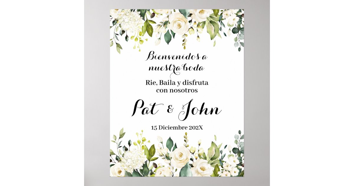 Spanish Wedding Welcome sign | Zazzle