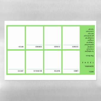 Spanish Weekly Planner with Common Verbs Magnetic Dry Erase Sheet | Zazzle