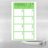 Spanish Weekly Planner with Common Verbs Magnetic Dry Erase Sheet | Zazzle