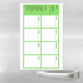 Spanish Weekly Planner with Common Verbs Magnetic Dry Erase Sheet | Zazzle