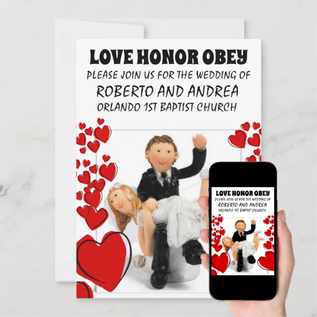 SPANKING COUPLE FUNNY WEDDING CUSTOM INVITATIONS | Zazzle