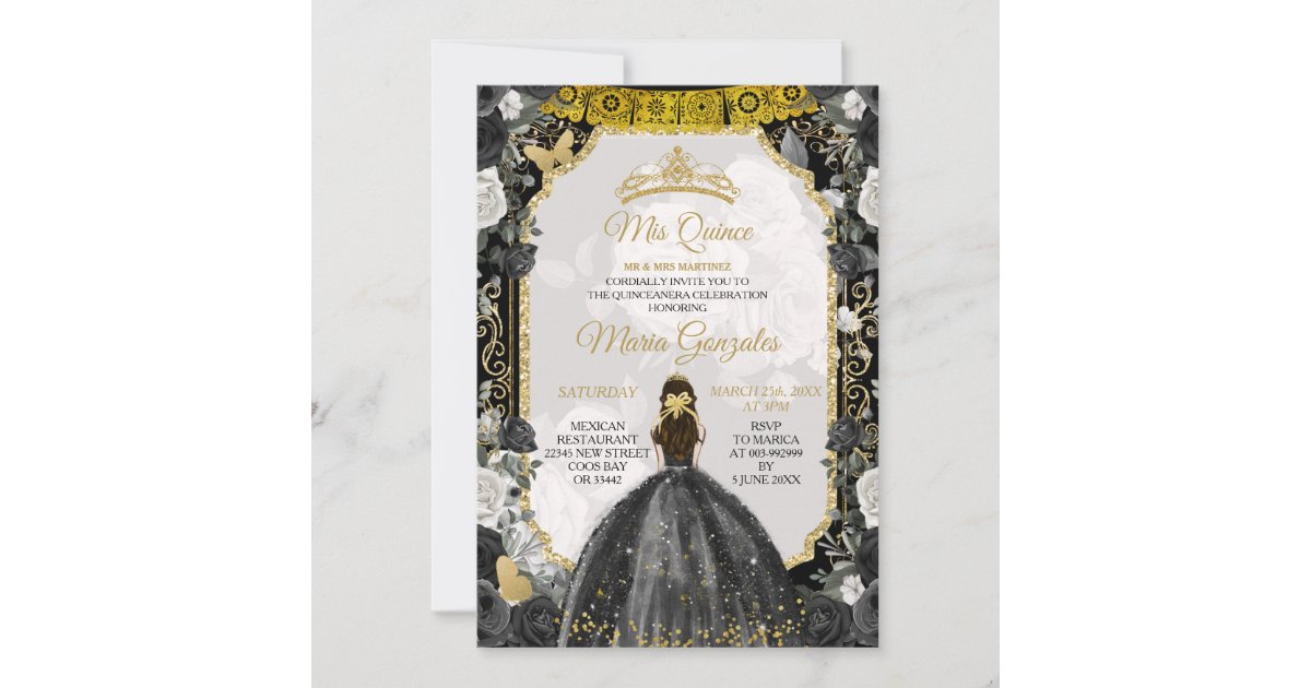 Spansih Girl Sweet 16th Birthday Invitation | Zazzle
