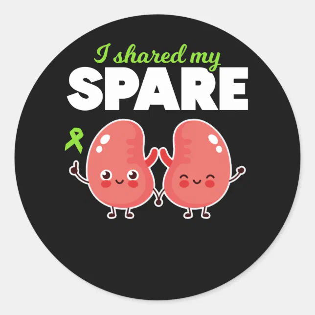Spare Kidney Organ Transplantation Classic Round Sticker | Zazzle